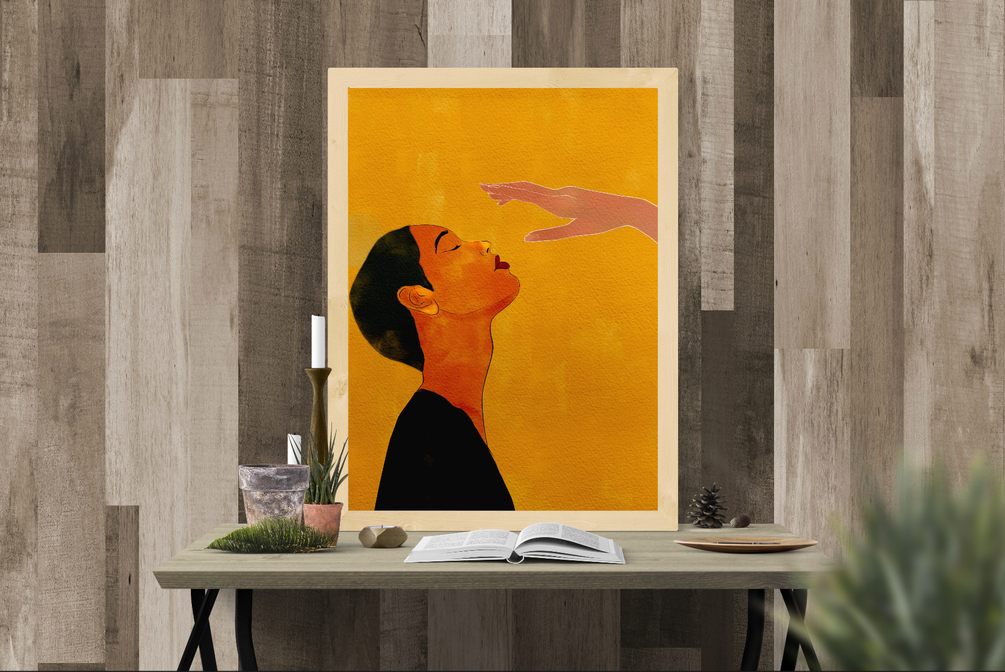 Surrender | Ethereal Woman Wall Art | Connection | Minimalist Portrait ...