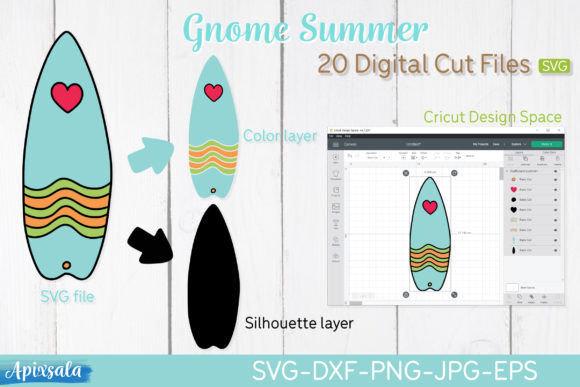 Gnome Summer SVG Cut Files-digital Stamp