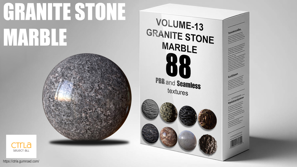 Granite Stone, Marble Vol-12 PBR Materials Pack