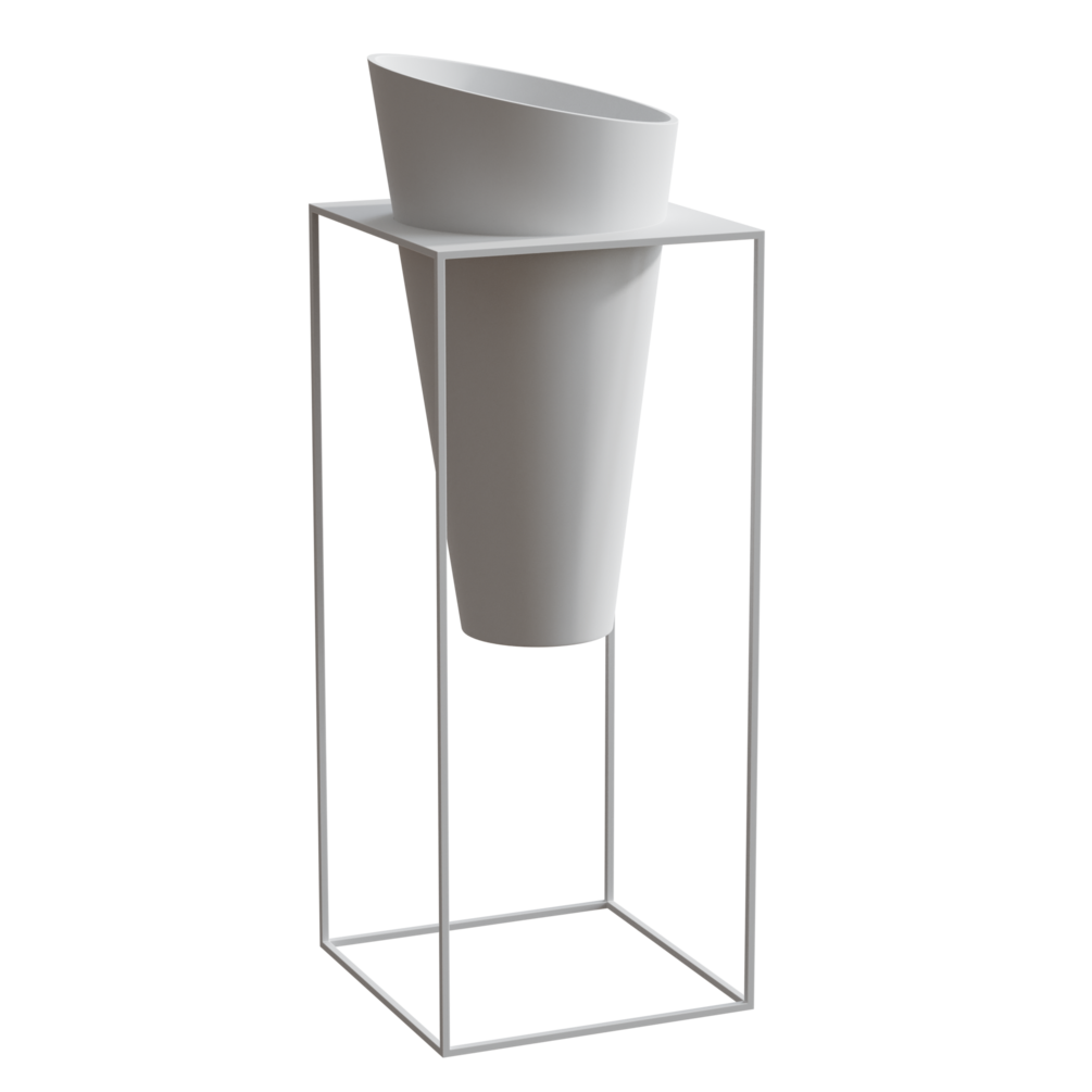 Angled Top Planter with Metal Frame