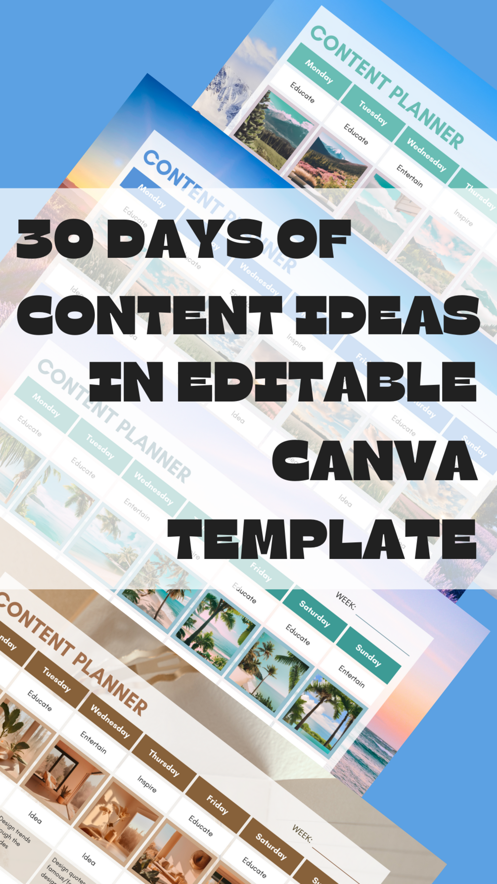 Content Ideas for Graphic Designers: Canva Template with 30 Ideas