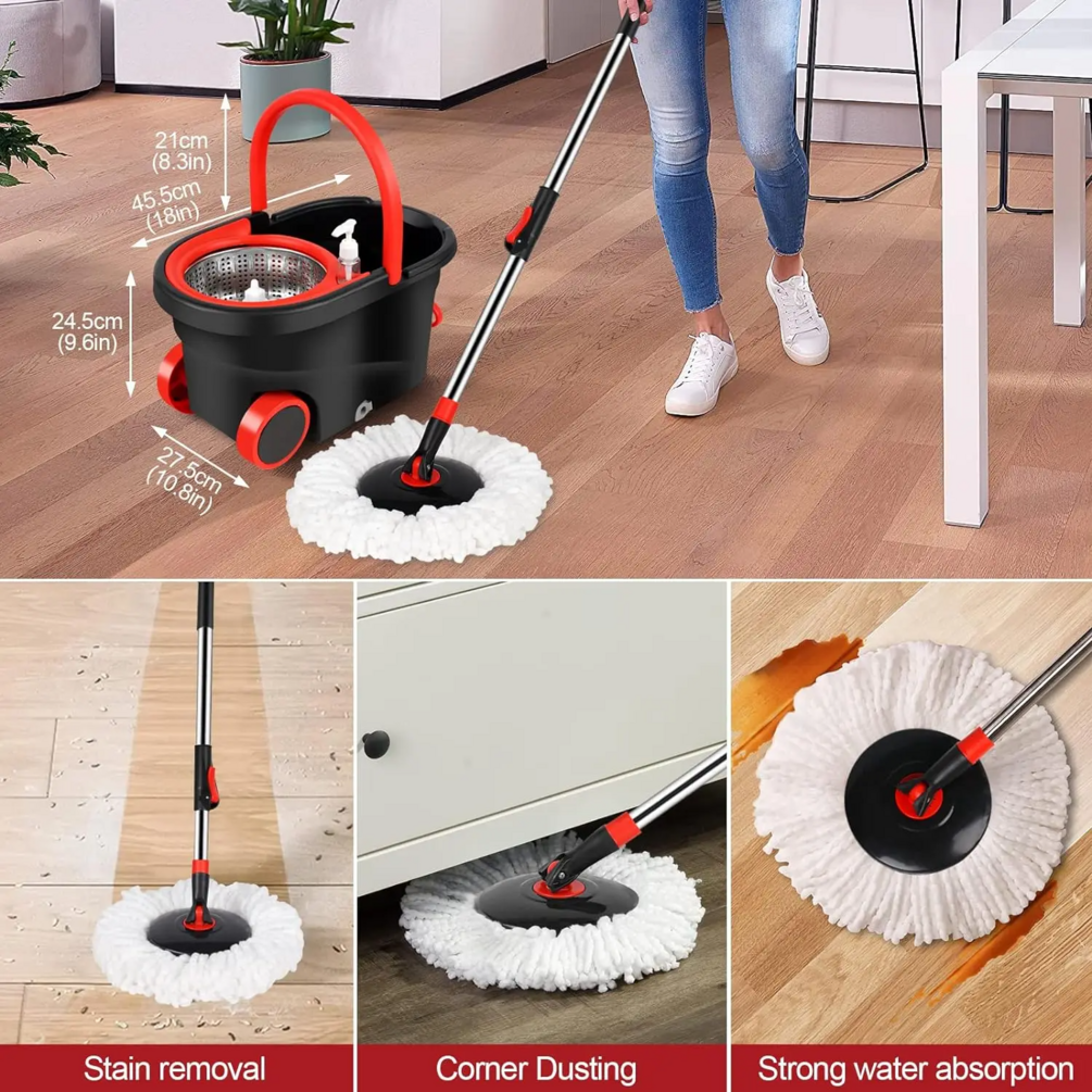 360° Spinning Mop Bucket Set with Extendable Handle
