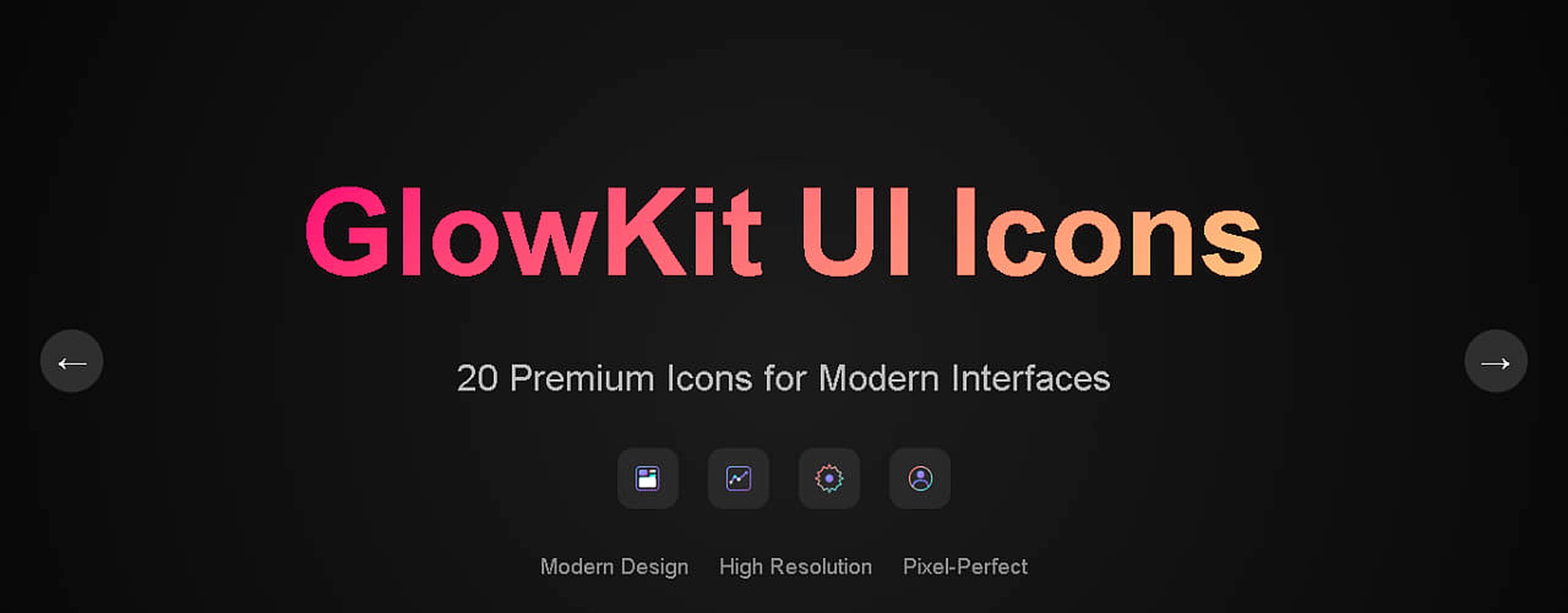 GlowKit UI Icons – 20 Gradient UI Icons (PNG)