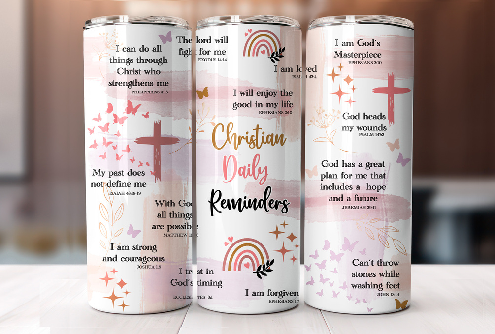 Christian Daily Reminders Sublimation - Religious 20 oz Tumbler ...