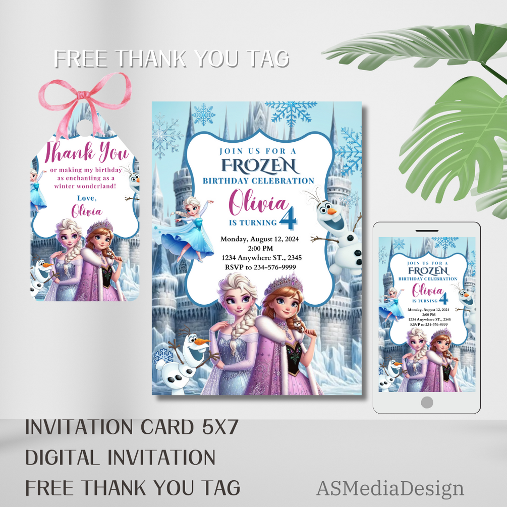 Princess Invitation, Frozen Invitation Card, Frozen Party, Online ...