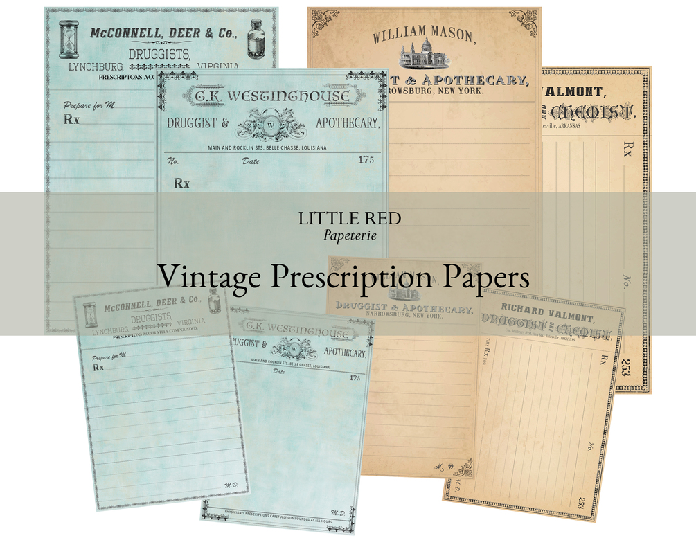 Vintage Prescription Papers / Printable