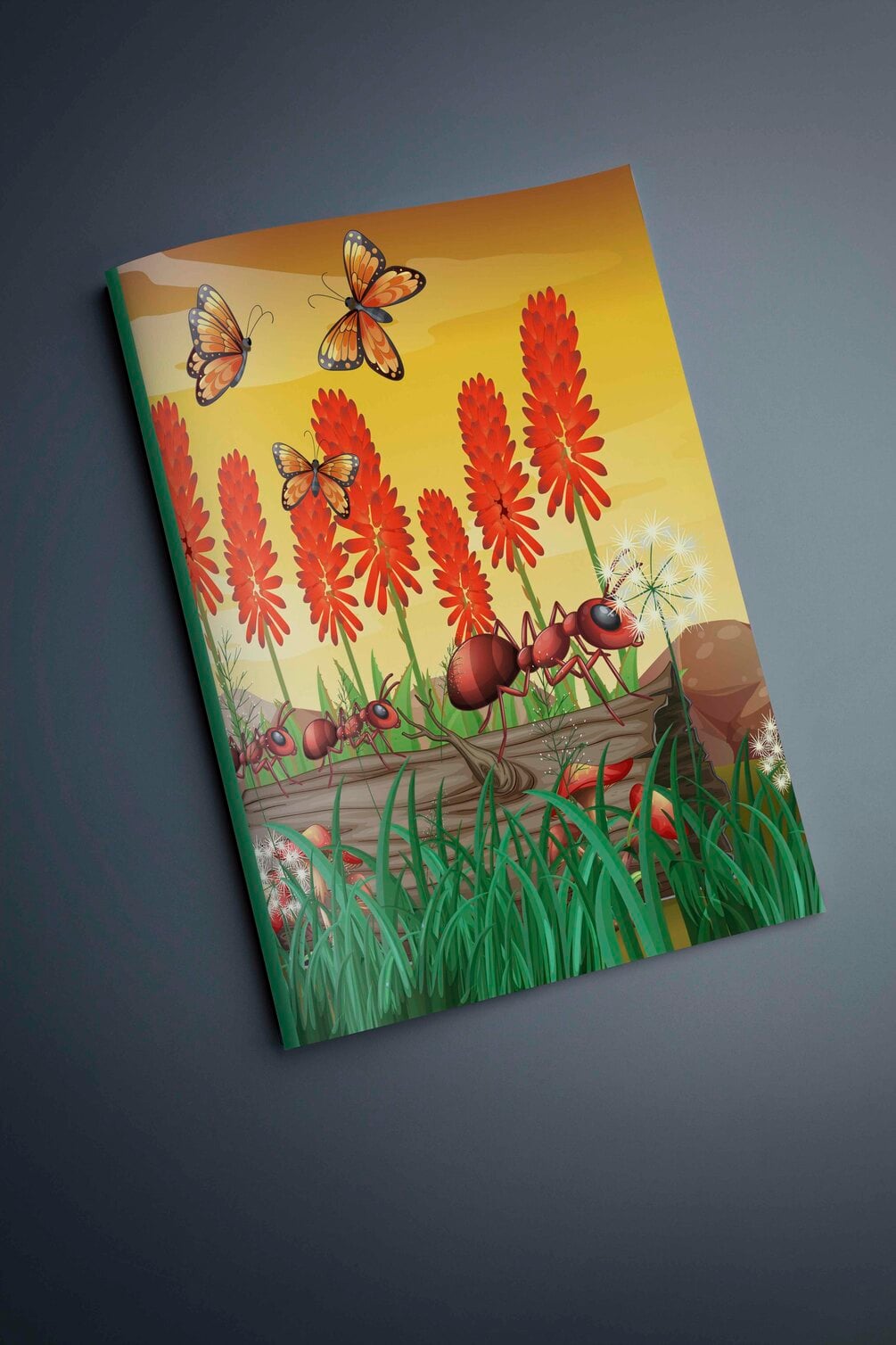 Butterflies and Ants going to find food in beautiful Nature Scene Style ...