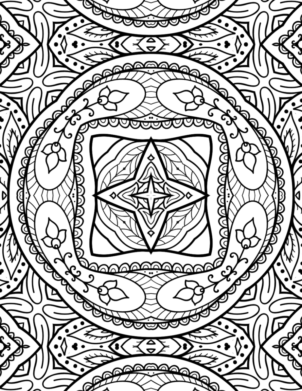 3D Mandala Coloring Pages (30 pages) - Download