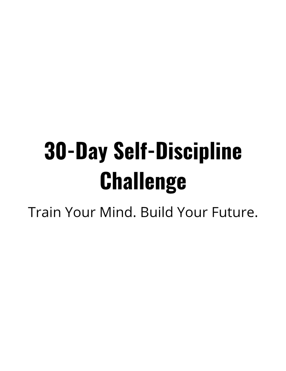 30-Day Self-Discipline Challenge