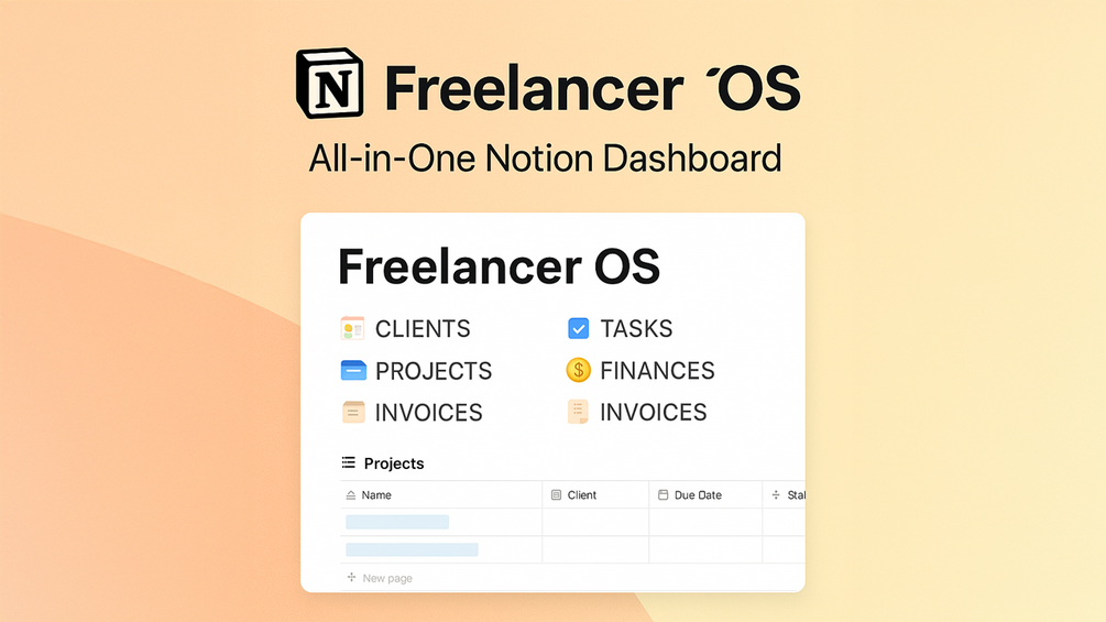 Freelancer OS – All-in-One Notion Dashboard