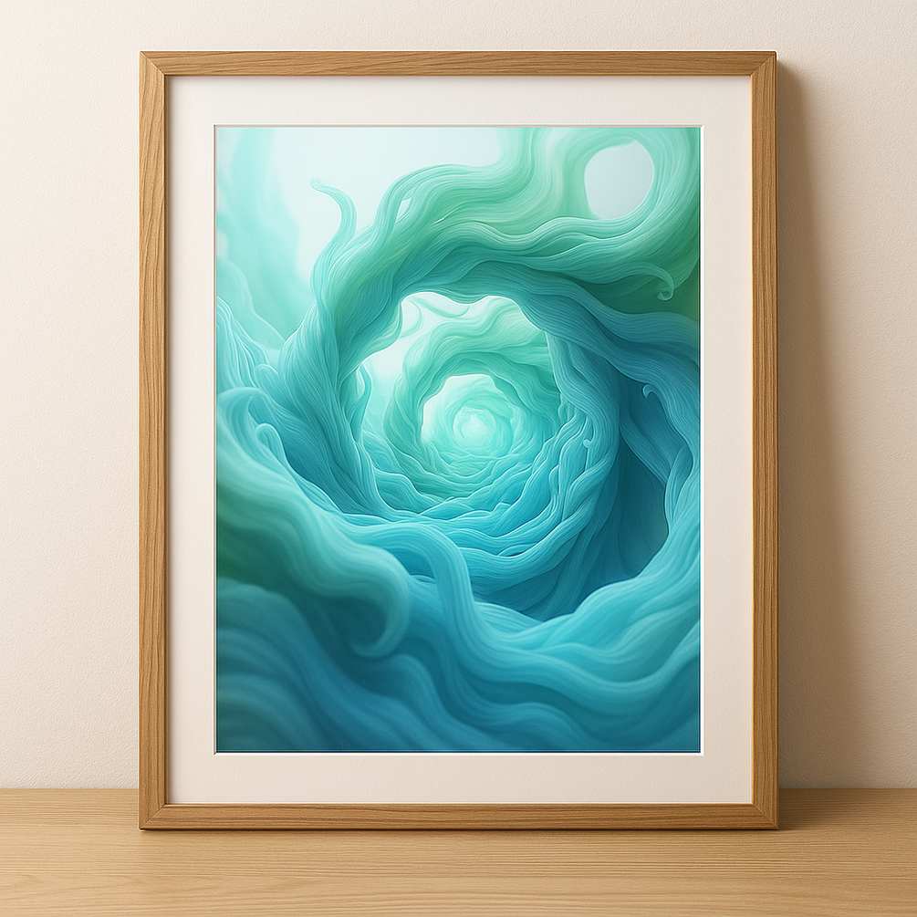 Into the Light – Abstract Ocean Vortex Digital Art Print (Instant Download)