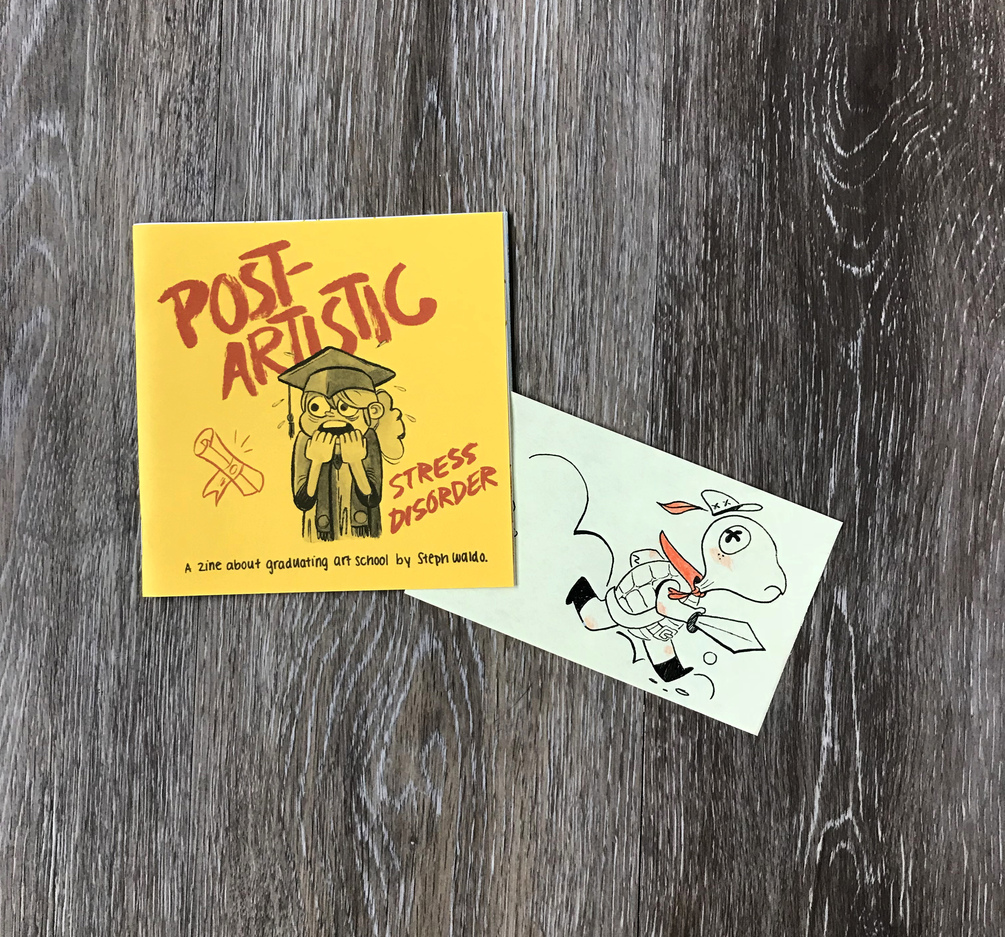 Post Artistic Stress Zine + Random Original Inktober PostIt