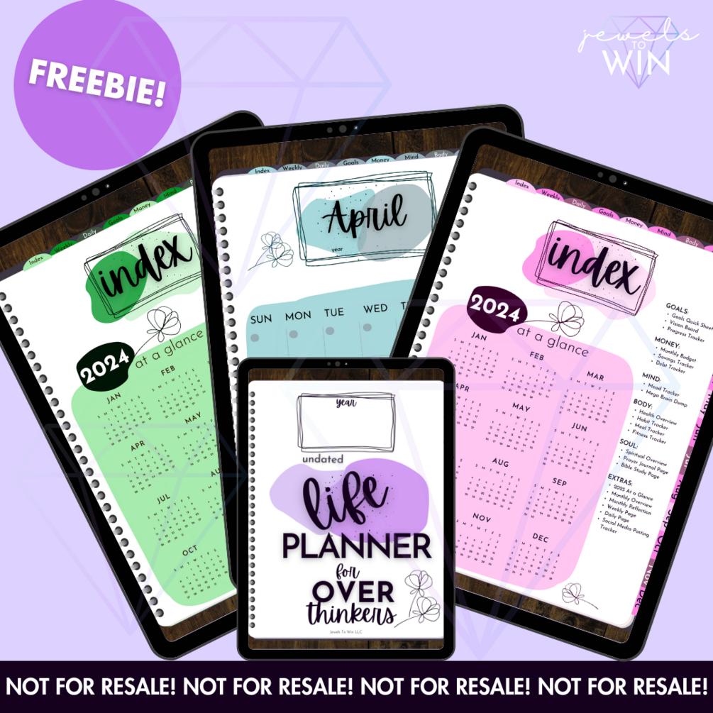 FREE Life planner for over thinkers! (undated)