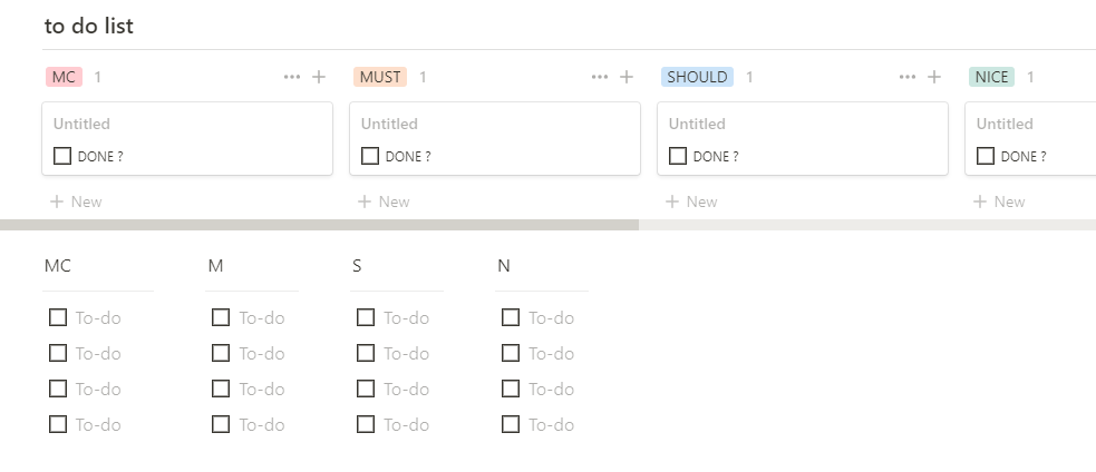 Master to-do list V1 et V2