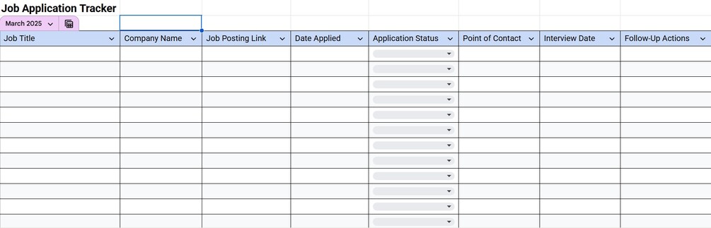 Free Job Application Tracker (Google Sheets)