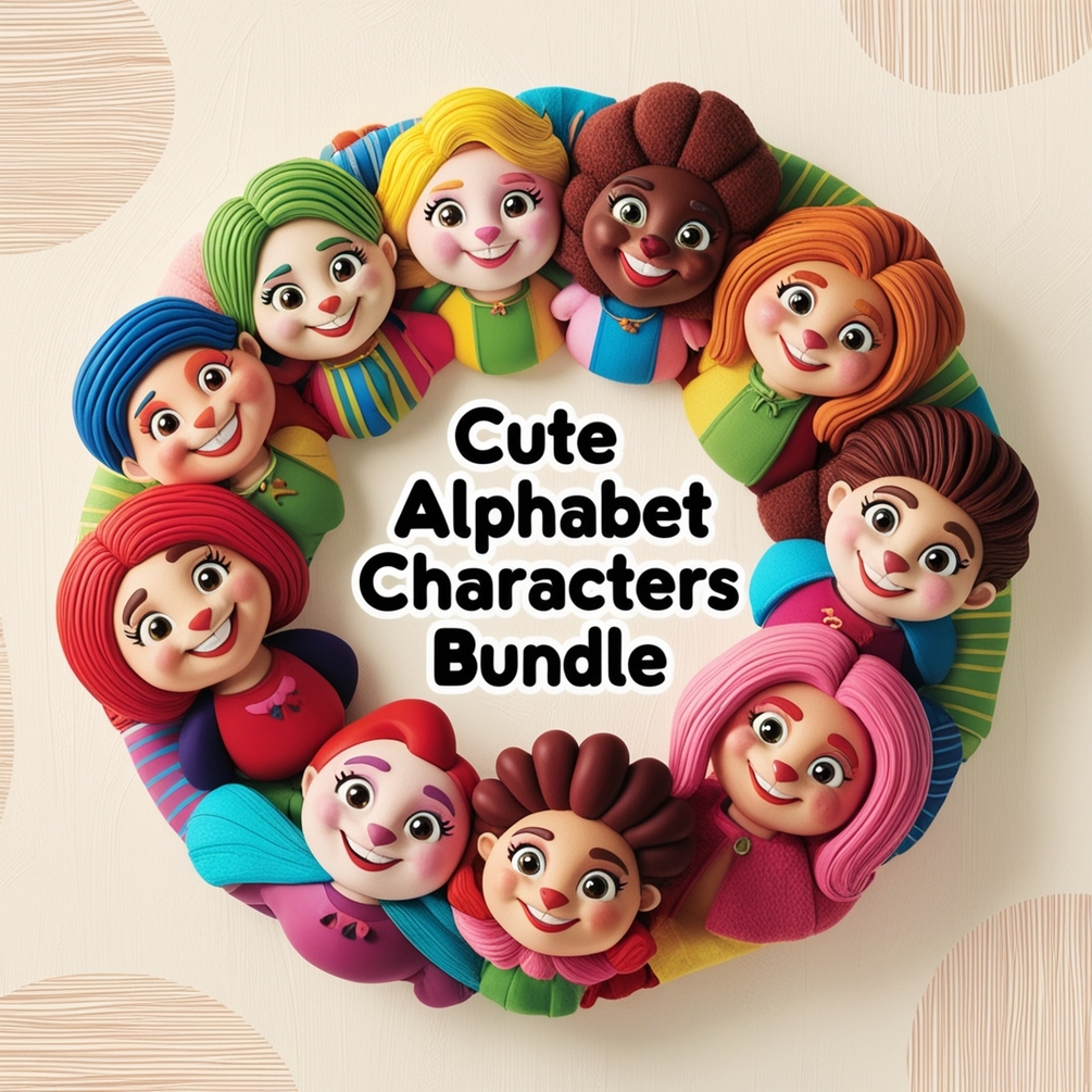 Cute Alphabet Characters Bundle