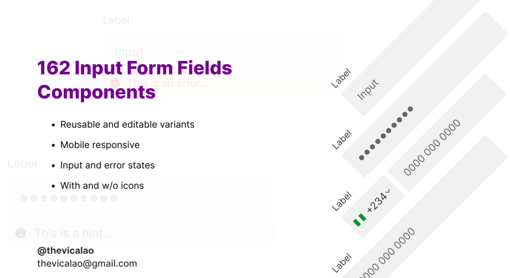 162 Input Form Field Components (Figma)
