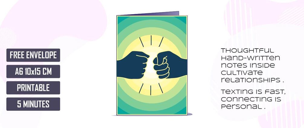 Adulting Hand-Written Printable Greeting Card: 'Fist Bump'