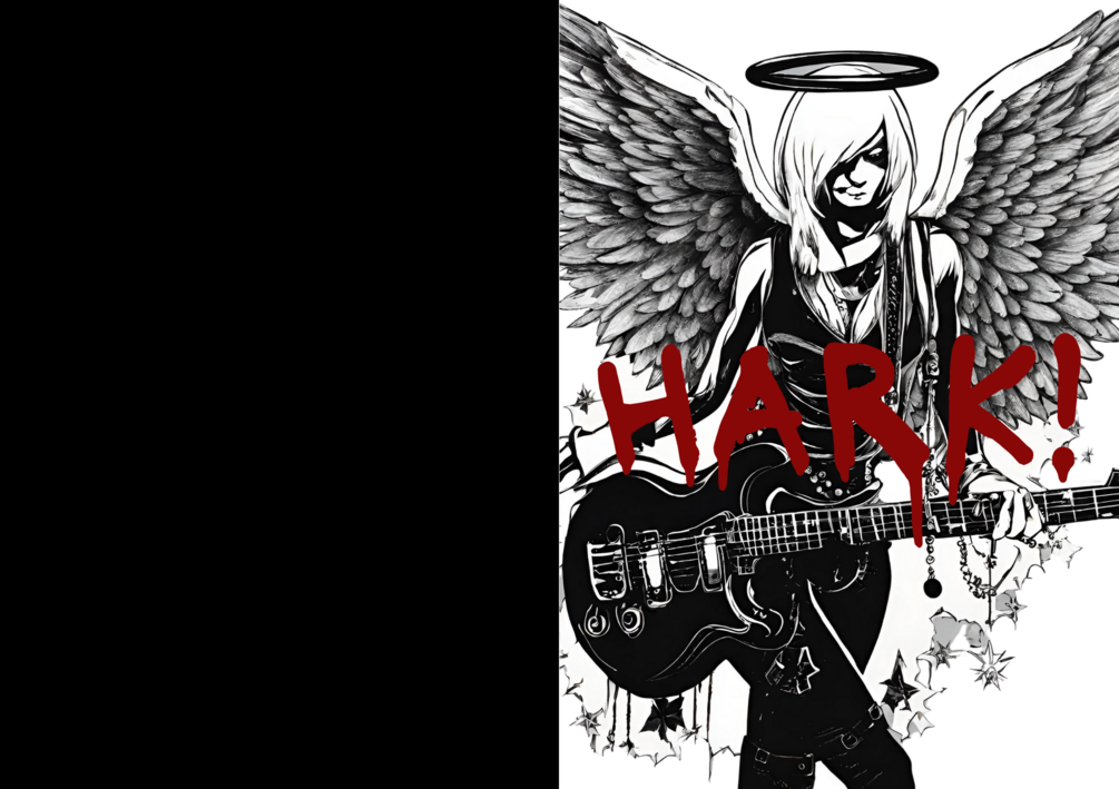 Hark! Hard Rock Christmas Angel Digital + Printable Christmas Card (PNG ...