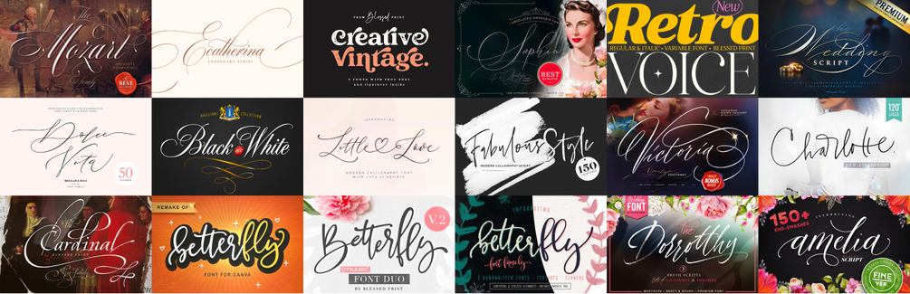 Font Bundle by Blessed Print
