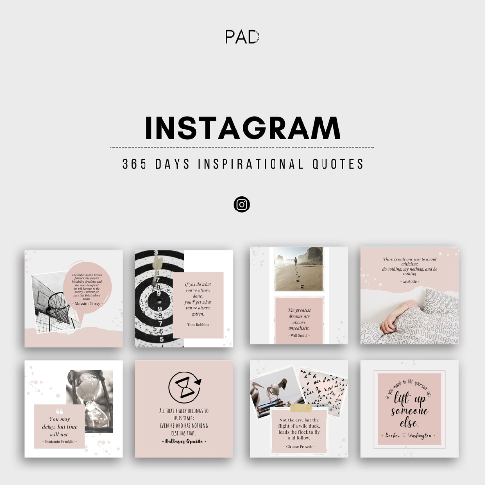 FULL YEAR Instagram Posts Pack Quotes | Inspirational Quotes Social ...