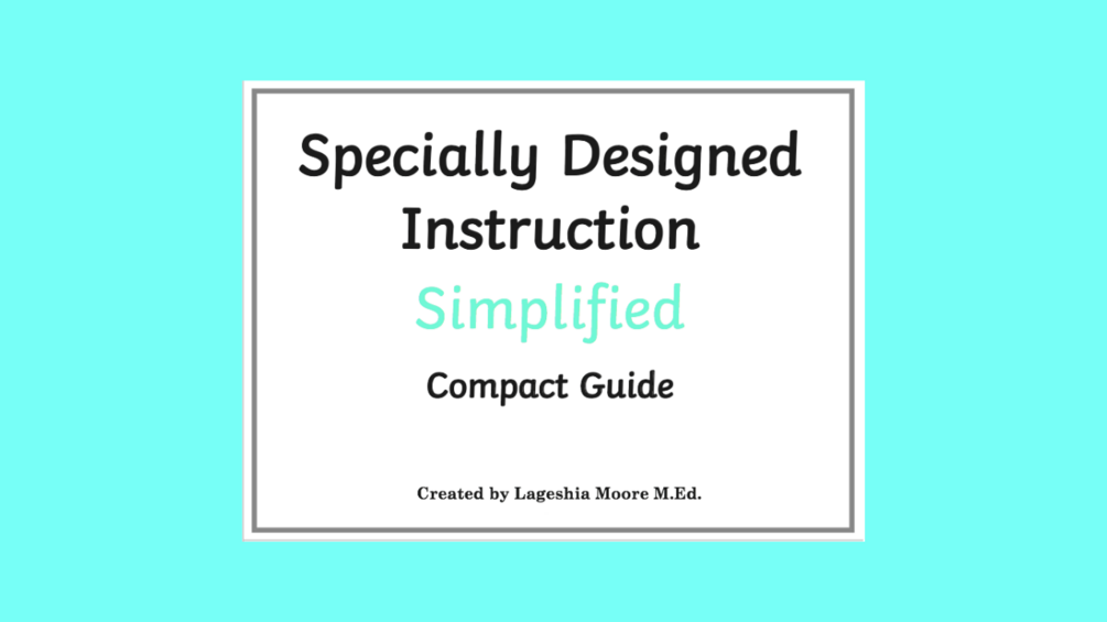 Specially Designed Instruction (SDI) Simplified Flipchart (EBook)