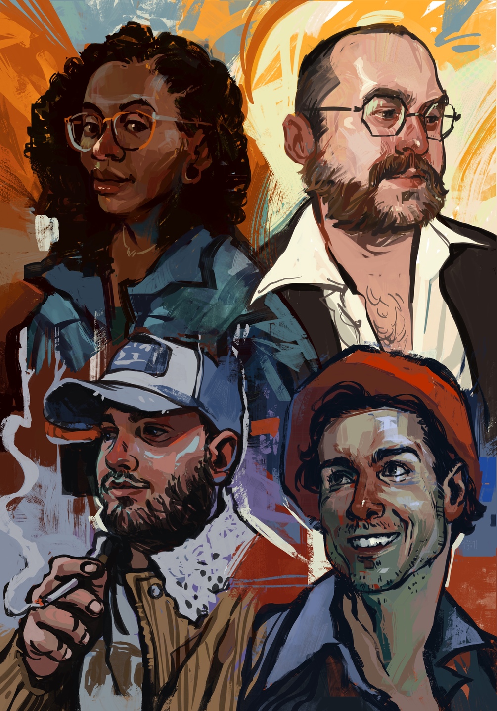 Disco Elysium-styled portrait [COMMISSION]
