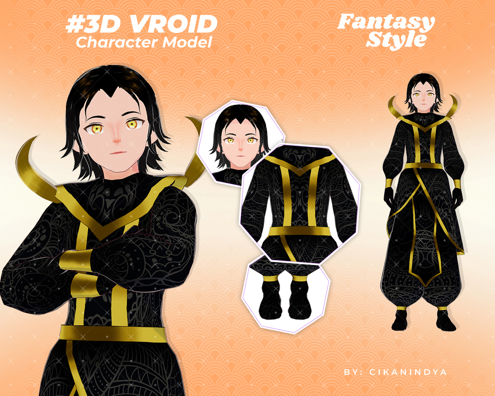 Kabayashi's Virtual Saga Anime Male 3D Vroid for Dynamic Streaming - 3D ...