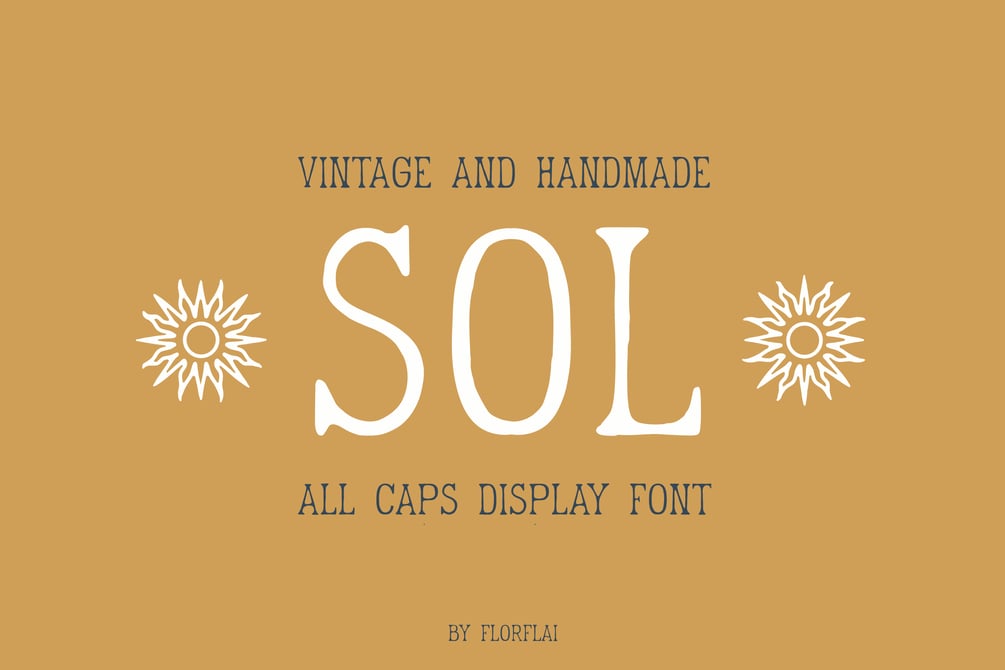 Sol - handmade vintage serif font
