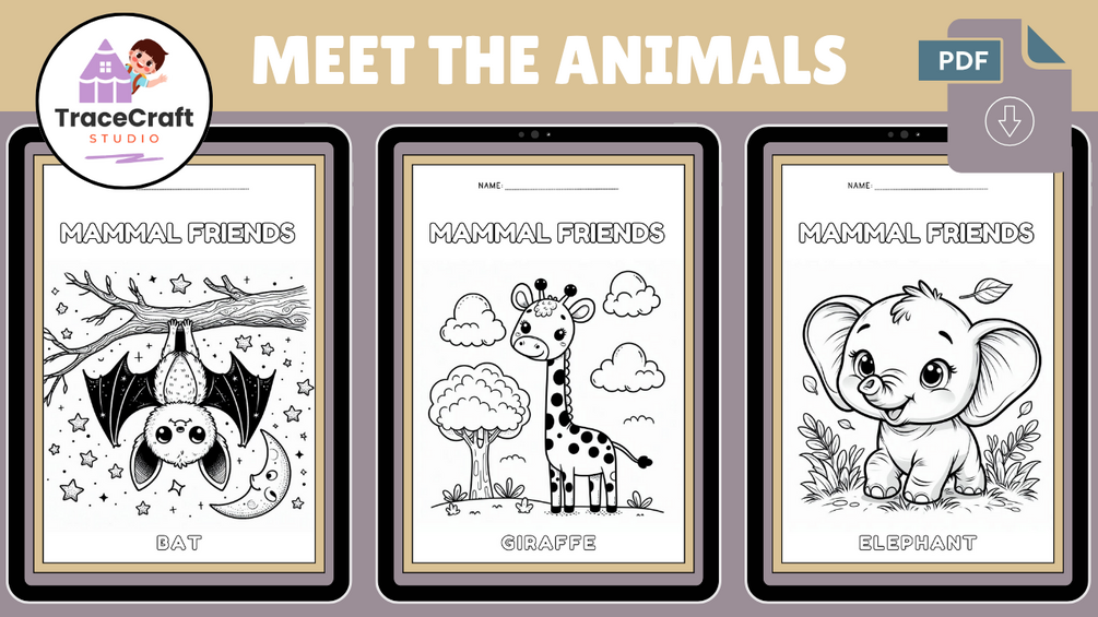 Mammal Friends – Fun Coloring Book for Kids