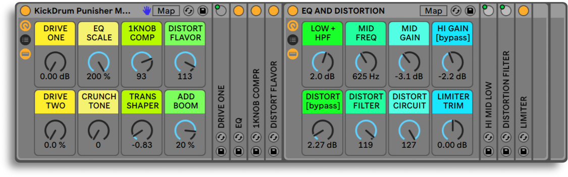 Ableton Live Distortion Rack for Kick Drums