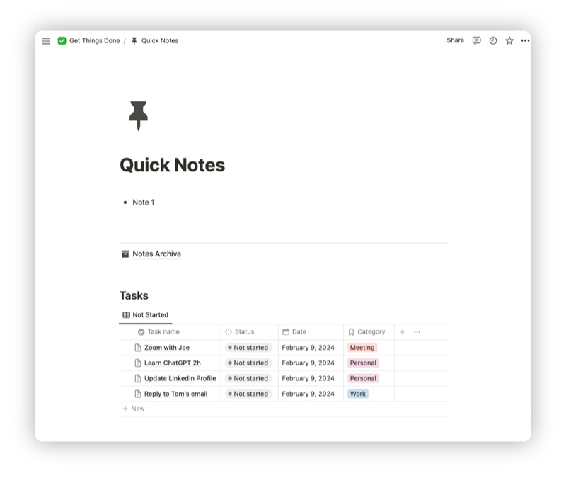 Get Things Done (Eat That Frog!) – Notion Template