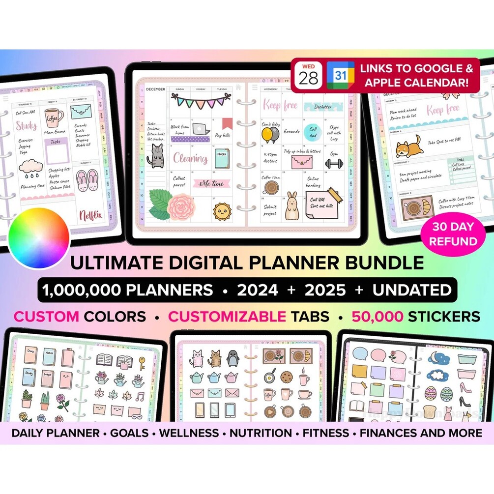 Digital Planner 2024-2025 Digital Planner Undated Digital Planner ...