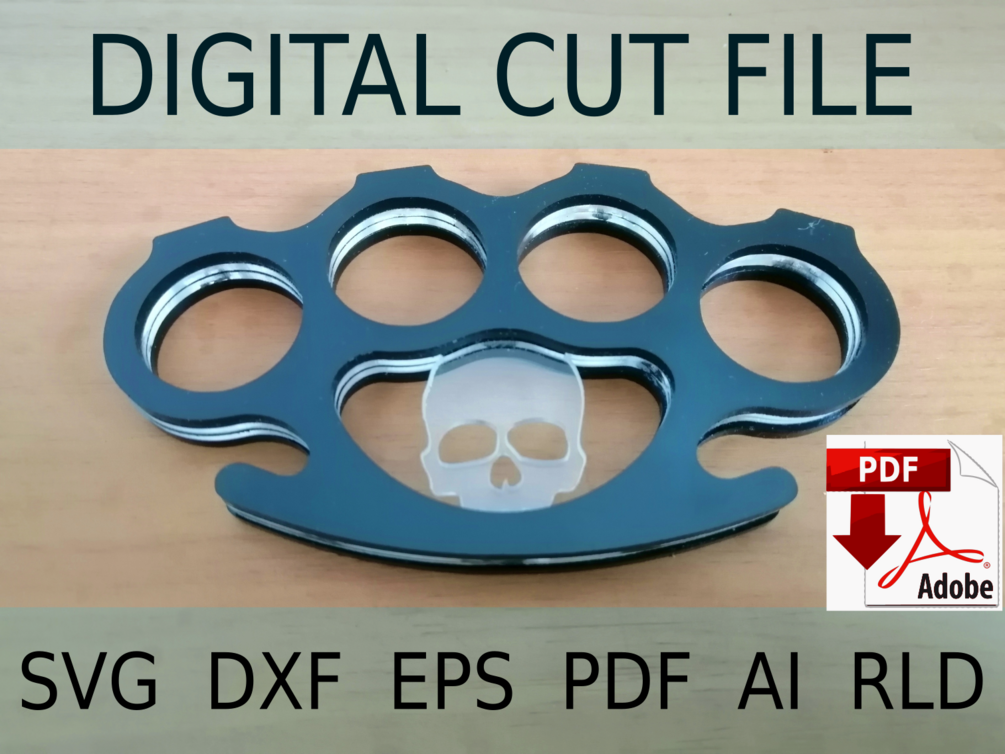 Brass Knuckle Duster Pattern Digital Laser /CNC cut file. pdf digital ...