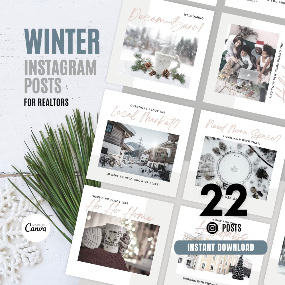 WINTER Season Real Estate INSTAGRAM Posts | Realtor Marketing ...