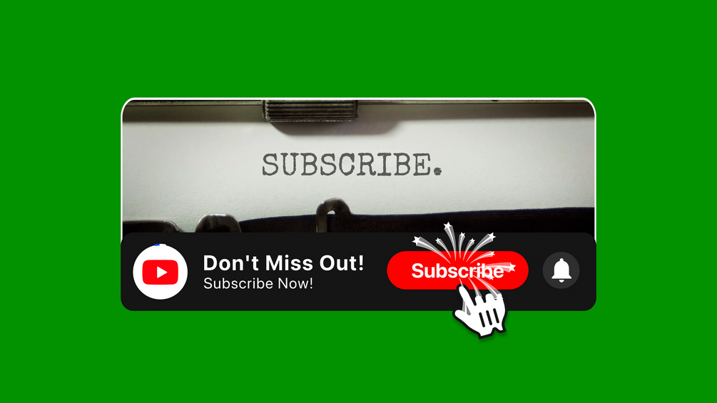 Ultimate YouTube Subscribe Button Kit: 4K Green Screen + Transparent ...