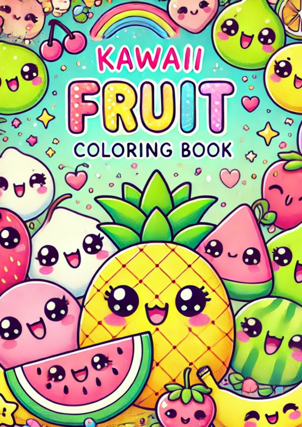 Kawaii Fruits-20 coloring pages