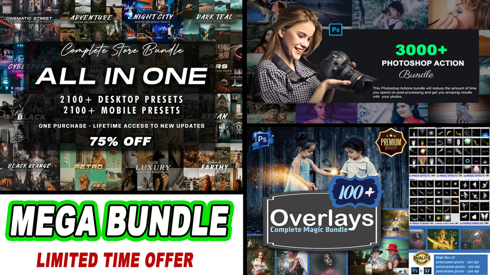 2100+ Lightroom Presets Bundle +3000 Photoshop Actions Bundle +100 ...