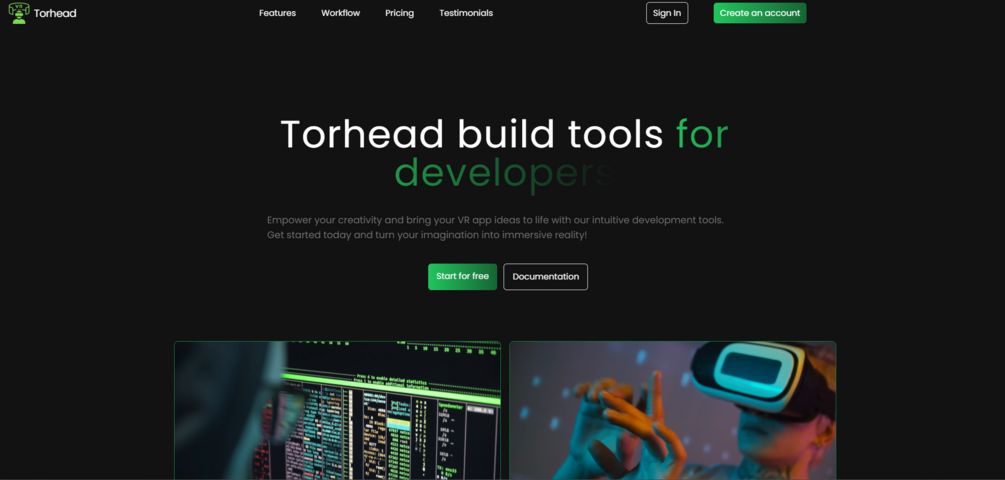 Torhead VR Start-up website template