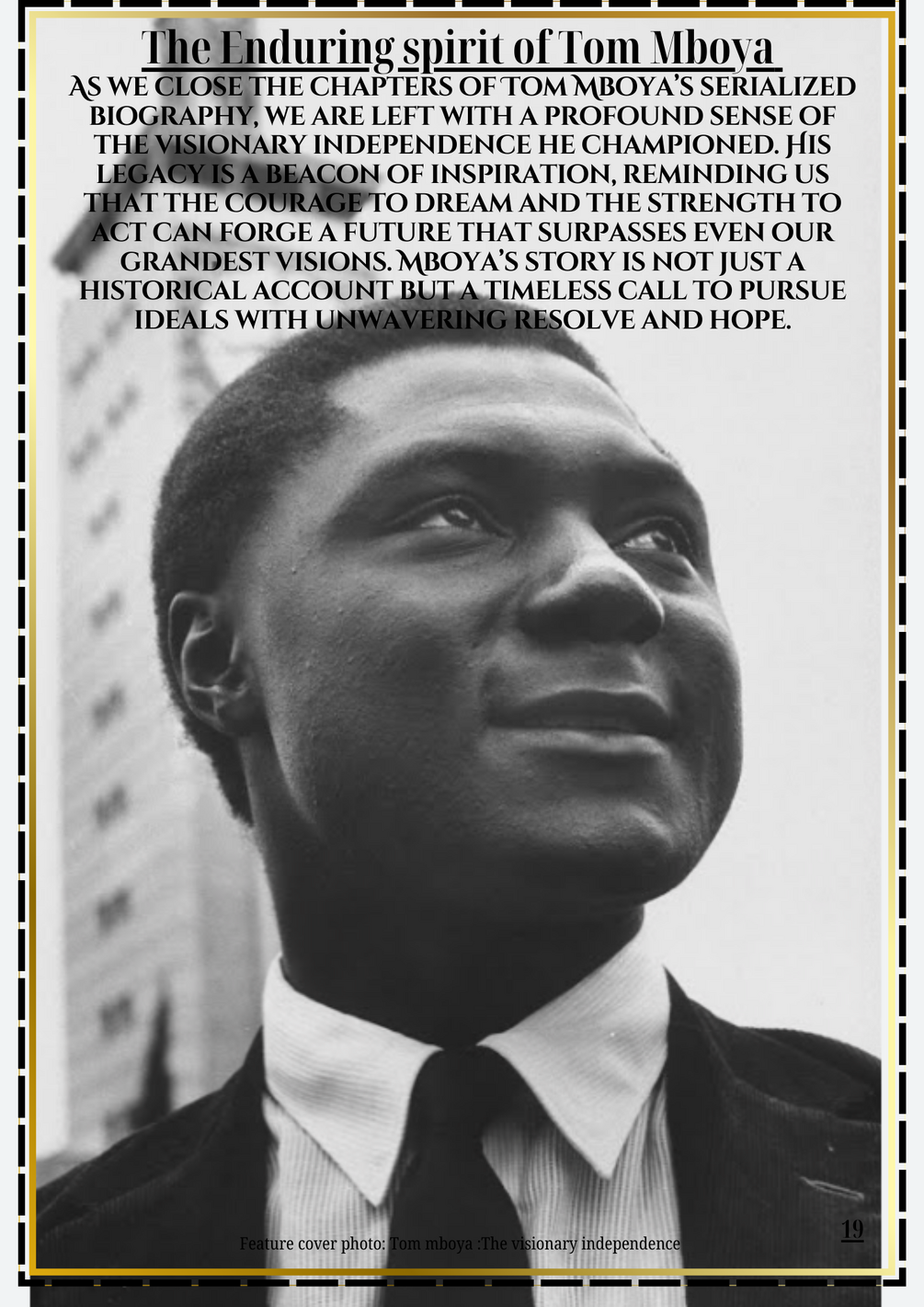 VOICES OF VALOR: UNSUNG HEROES OF THE MORDERN AFRICA :issue 1 Tom mboya