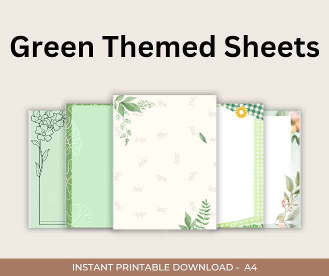 Green theme sheets, Sheets, A4 sheets, Design papers, Pages, Papers ...