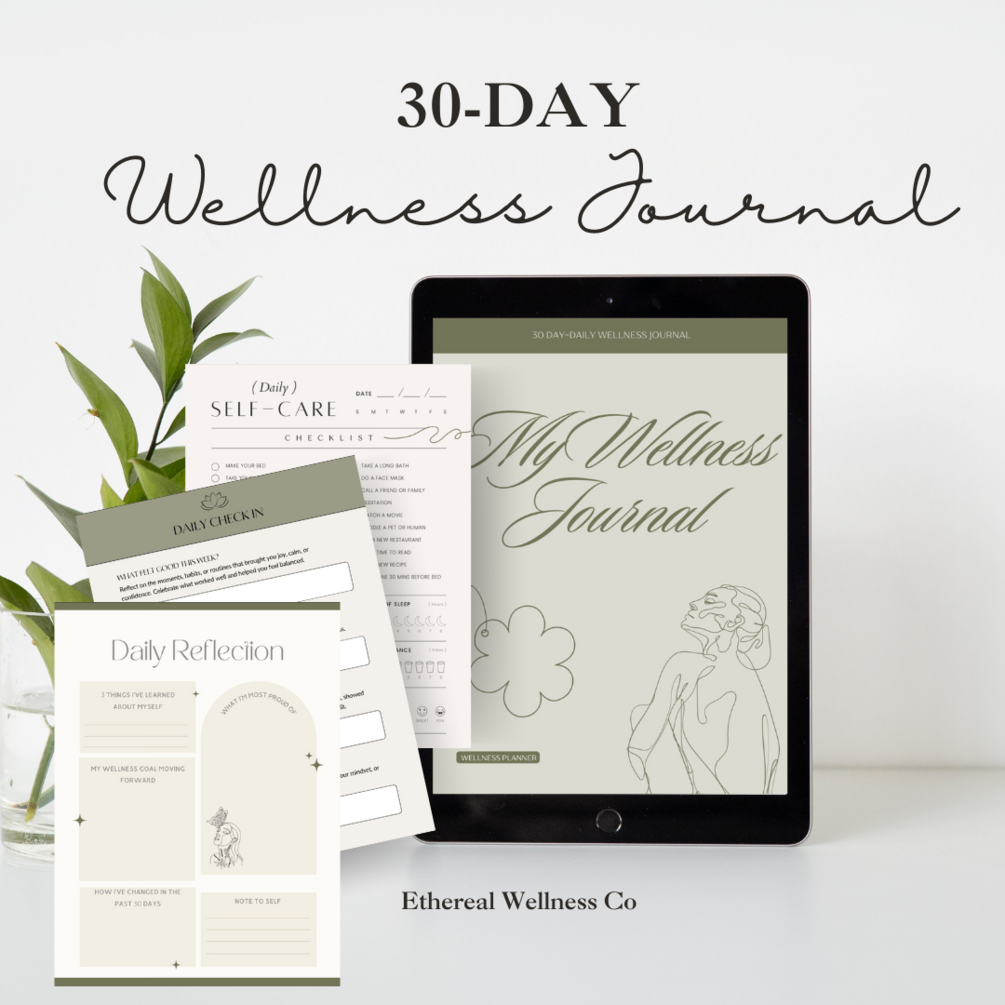 30 Day-Daily Wellness Journal + Bonus Mindfulness Guide