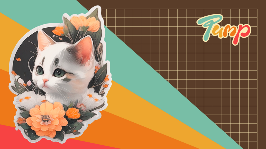 little white cat sticker v2