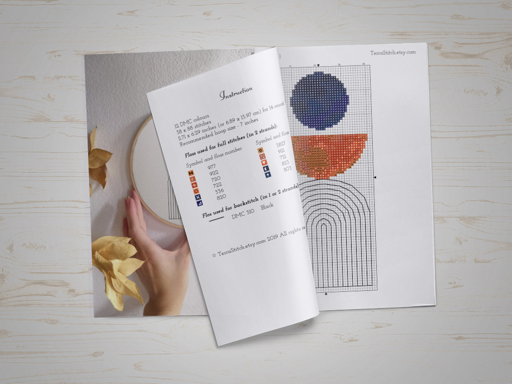 Abstract cross stitch pattern Modern cross stitch PDF Hand embroidery ...