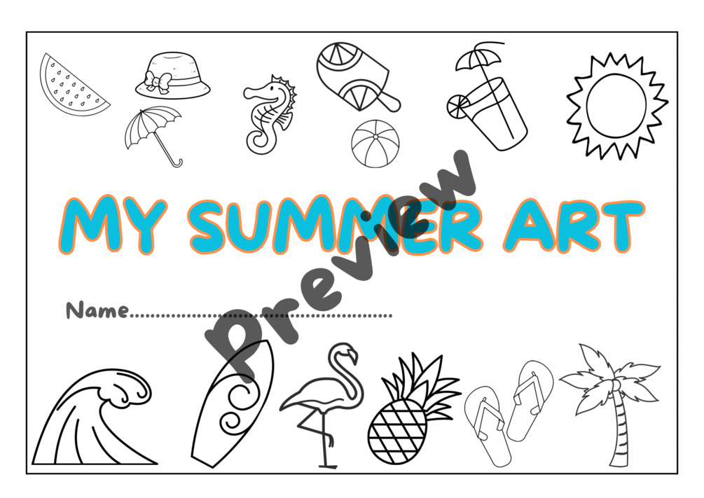 Summer Art packet (coloring, Symmetry, drawing) Boosts Reflection and ...
