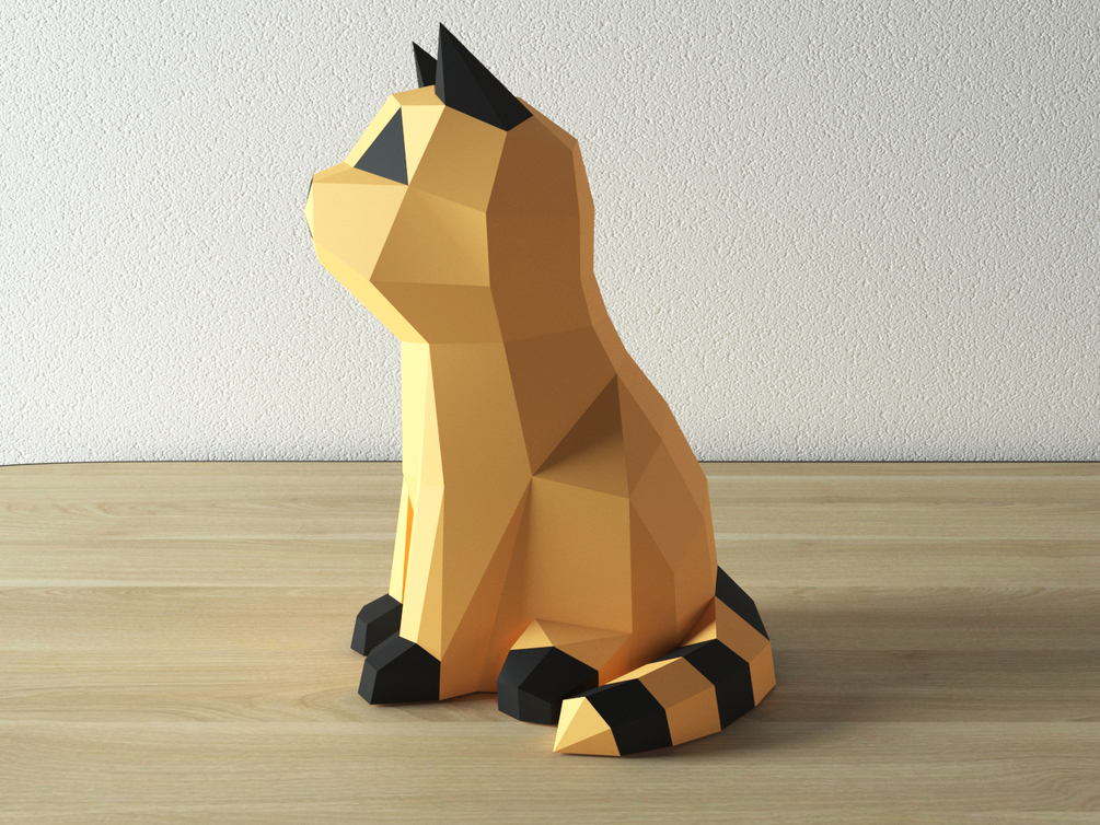 Kitten cat papercraft PDF template