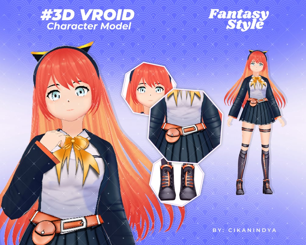 Manga Masterpiece: Artistic Vroid 3D Model - 3D Character model with ...