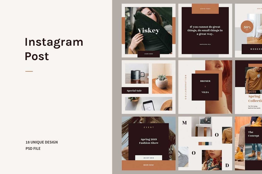 Minimalistic Instagram Post - 18 Design Variations