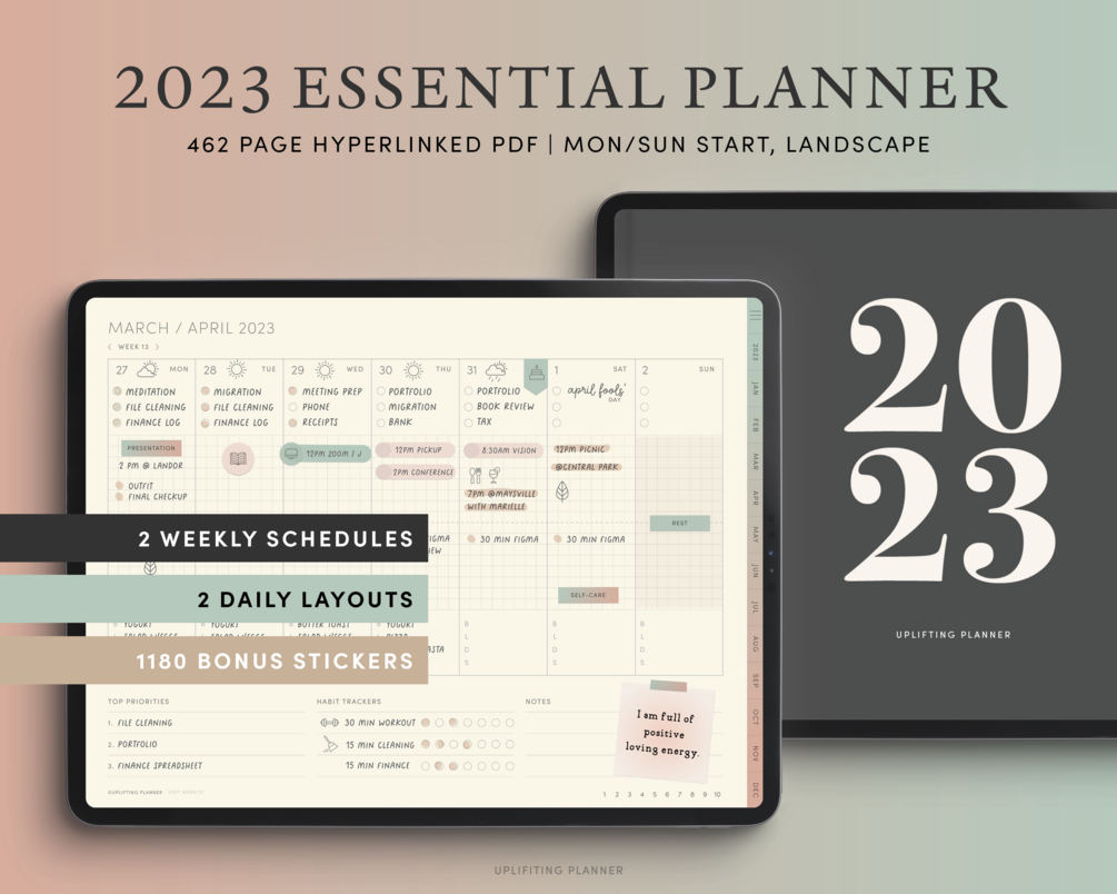 2023 Essential Digital Planner for iPad Goodnotes with notebooks ...