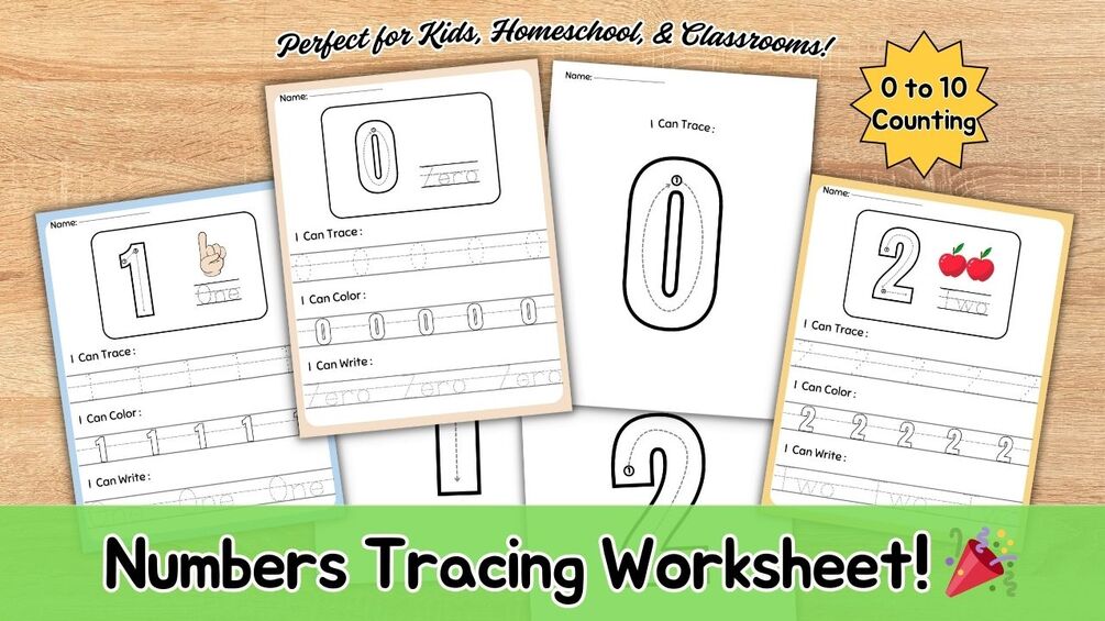 Numbers Tracing Worksheet! 🎉